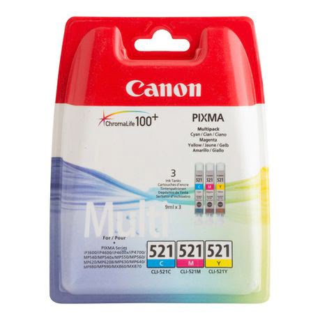 Original Canon 521 Multi-Pack Ink Cartridge (CLI-521 CMY) - Ink Station