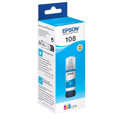 Original Epson 108 Ecotank Cyan Ink Bottle - Ink Station